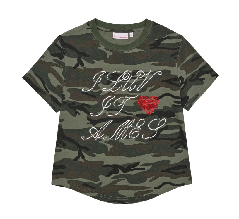 [Hearts 2 Hearts Ian] AMES HOTFIX CROP TEE CAMO – SHPLAZA